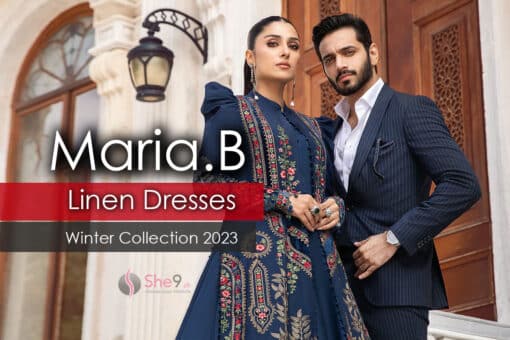 Maria B Linen Dresses - Winter Collection 2023 - She9.Pk