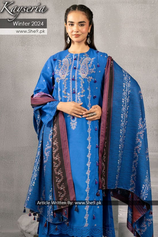 Kayseria Winter Collection 2024: Marina Khaddar Viscose Linen Dersses ...