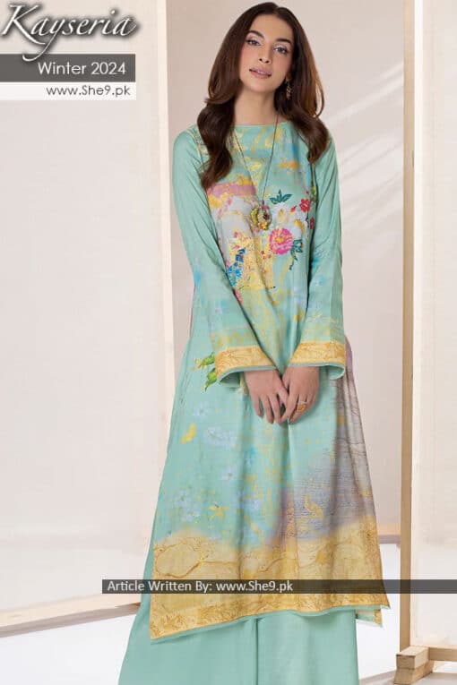 Kayseria Winter Collection 2024: Marina Khaddar Viscose Linen Dersses ...